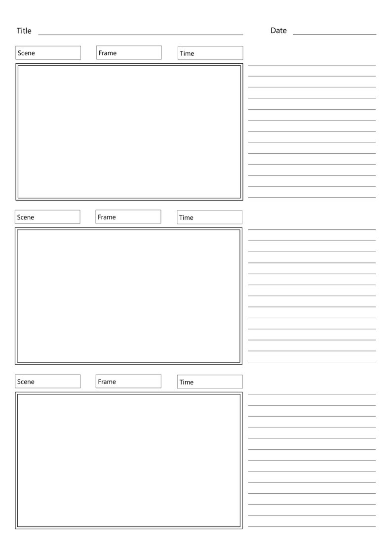 Storyboard Printable Template, Digital Collage Template and Youtube ...