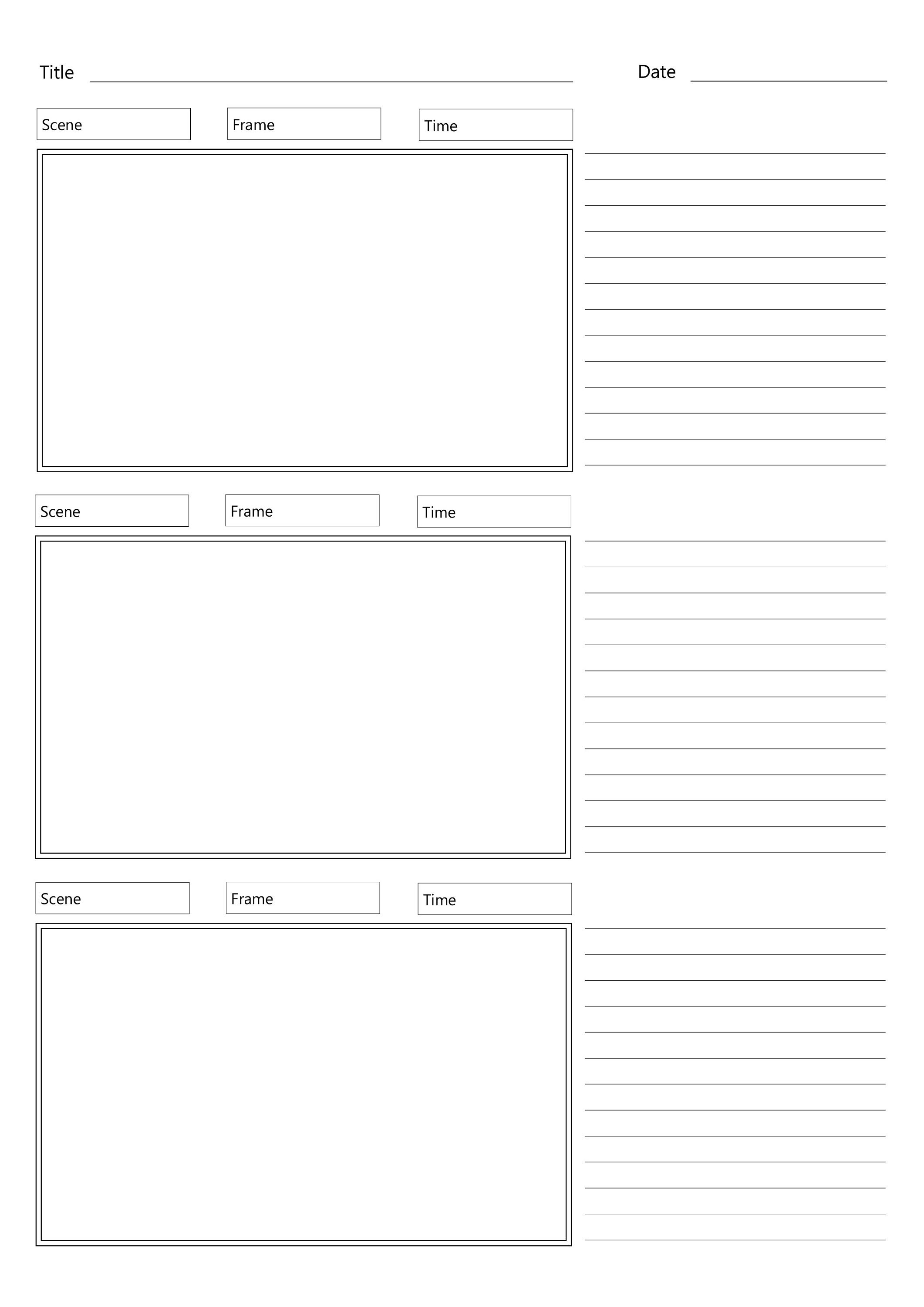 Storyboard Printable Template, Digital Collage Template and Youtube ...