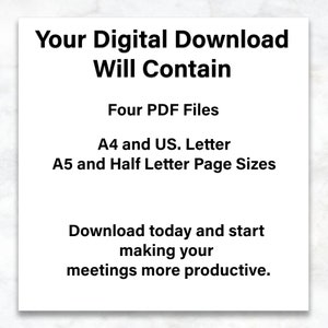 Meeting Notes Template Printable, Simple Meeting Notes Form, Minutes ...