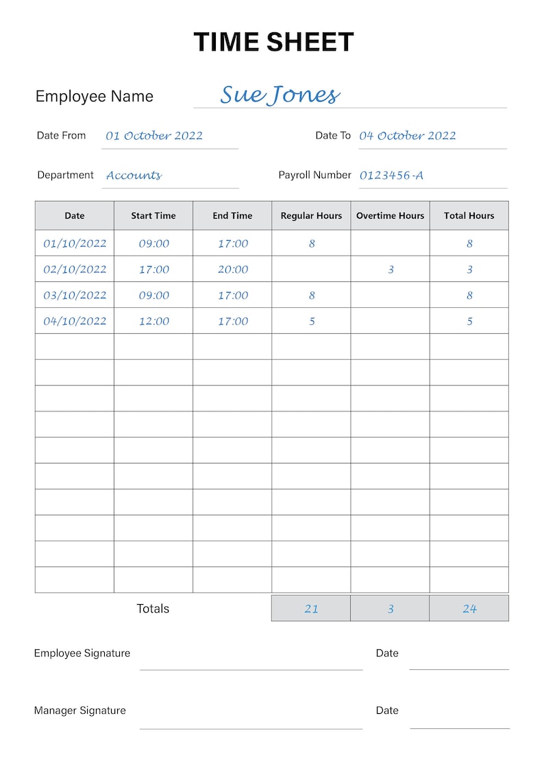 Printable Freelancer Time Tracker, Work Time Sheet, Daily Hours Tracker ...