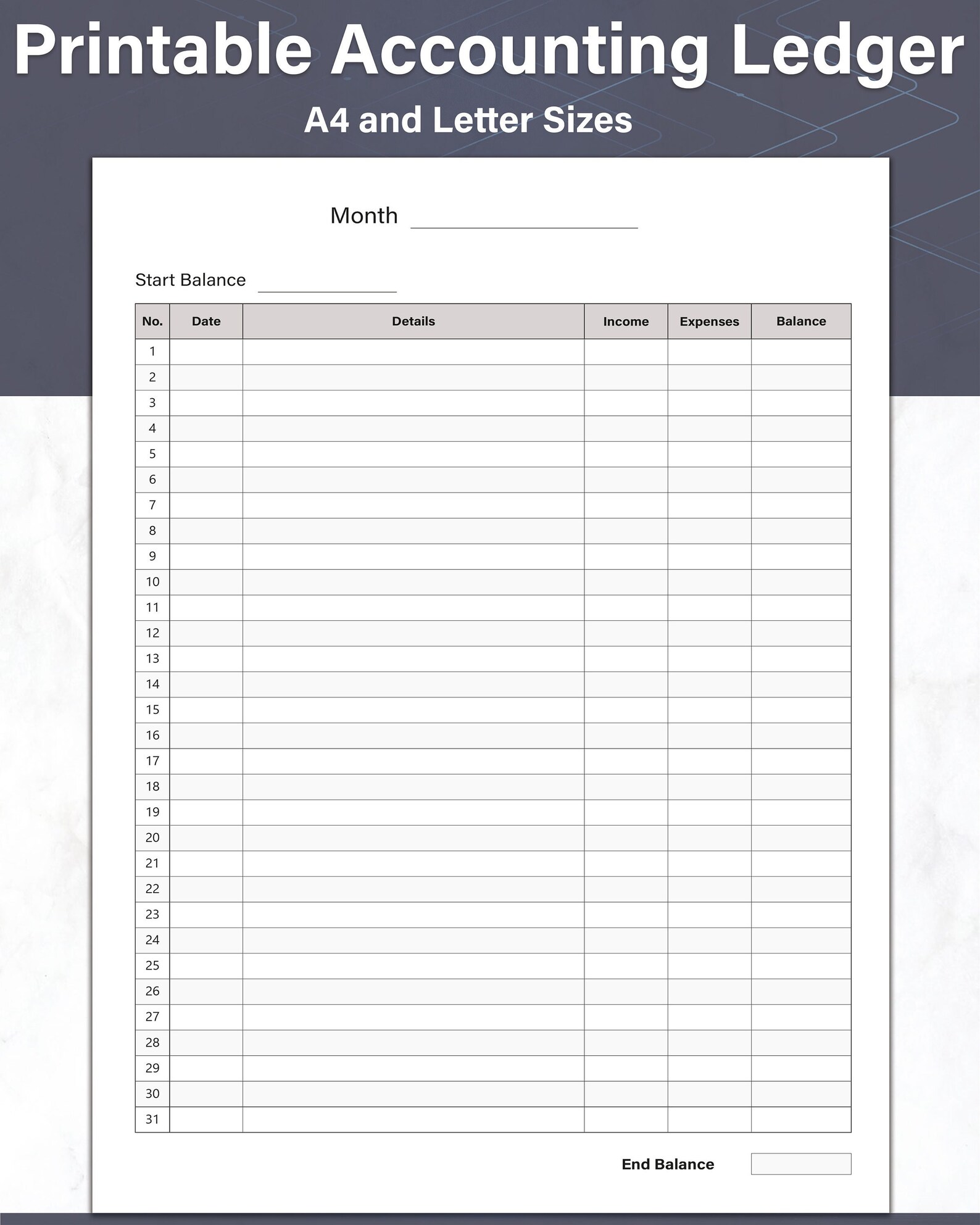 Printable Accounting Ledger Money Tracker and General Ledger - Etsy