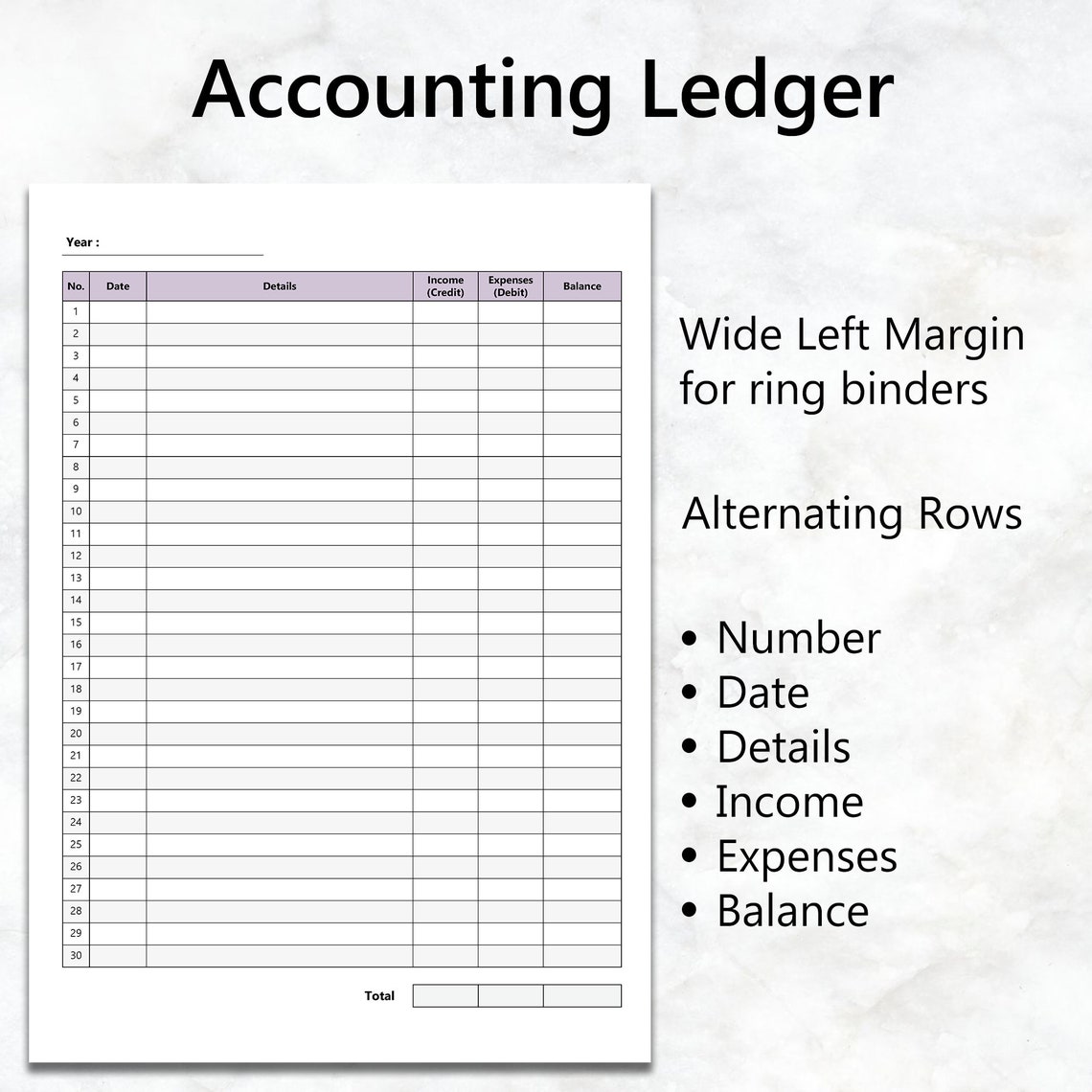 Printable Accounting Ledger Sheets and Money Tracker, Ideal General ...