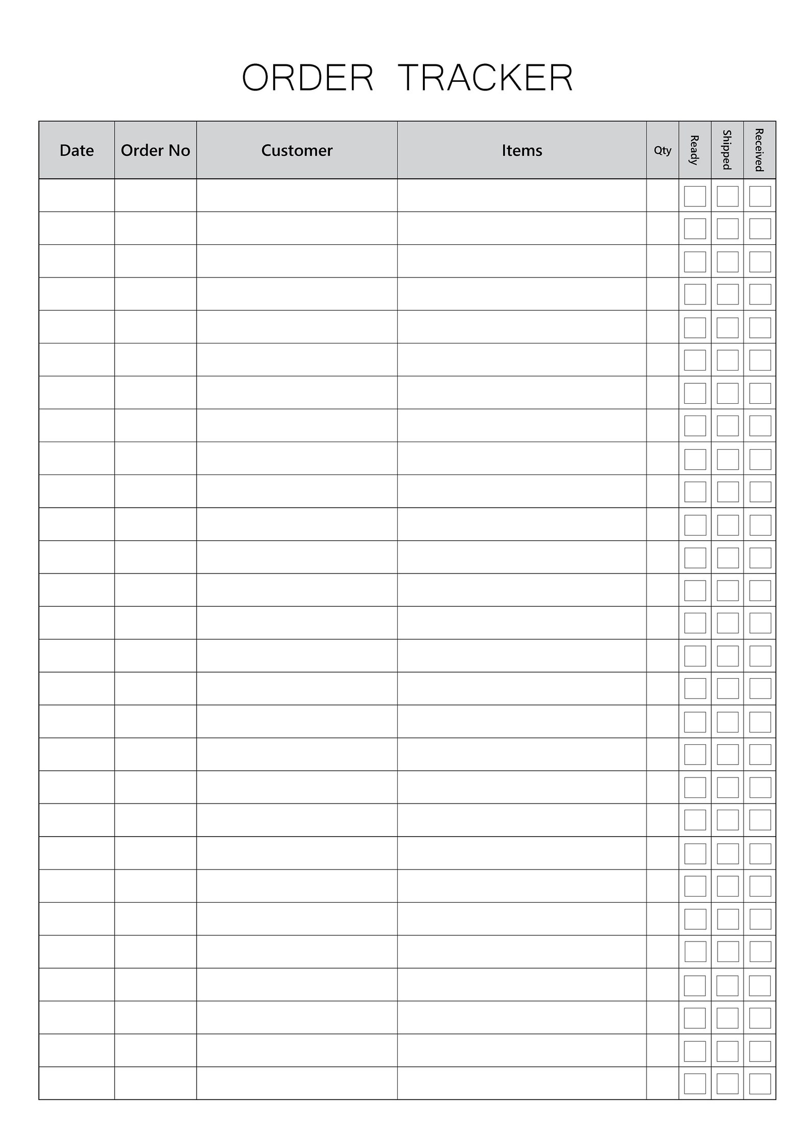 Order Tracker Printable Customer Order Log and Sales Tracker, Ideal for ...