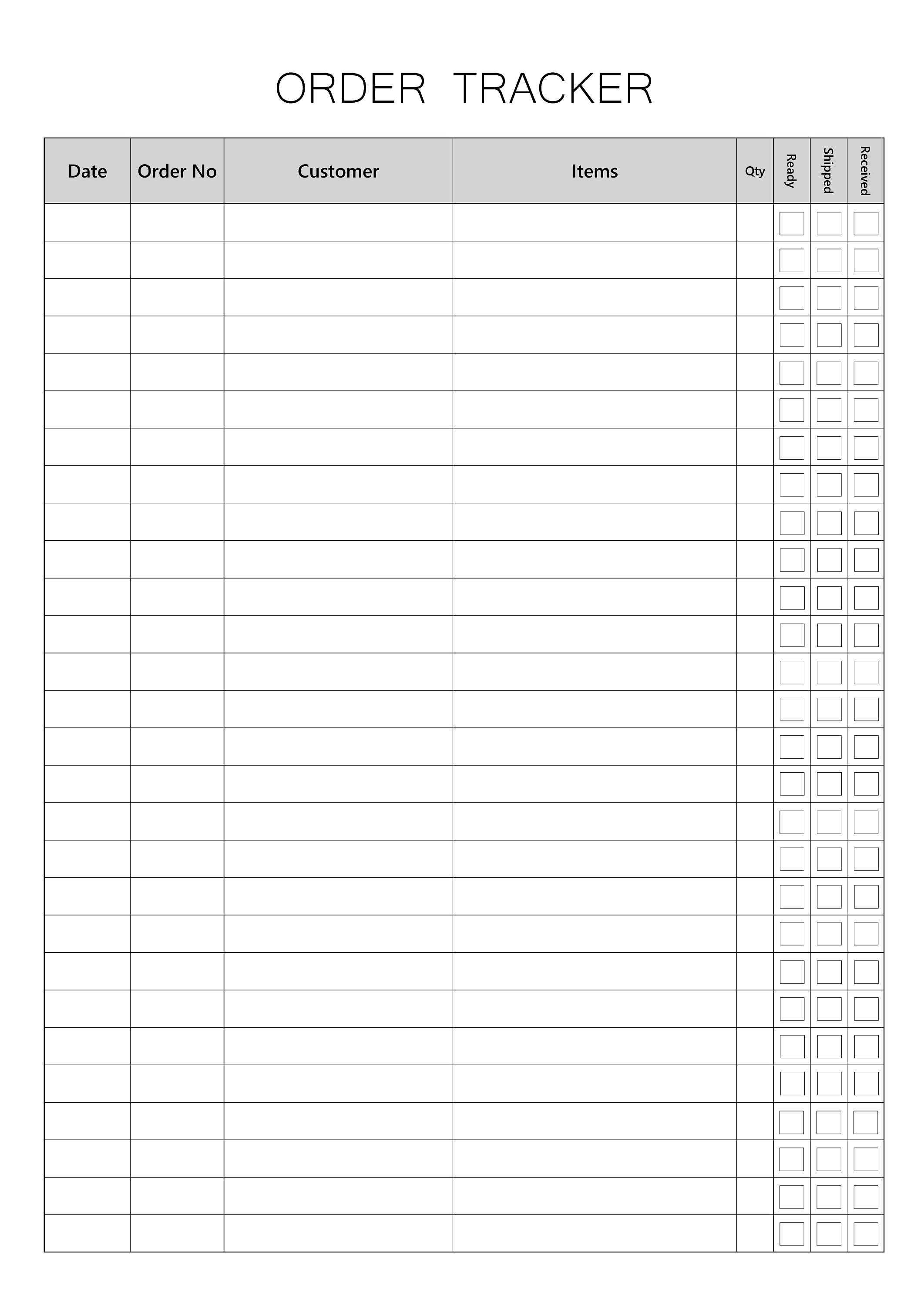 Order Tracker Printable Customer Order Log and Sales Tracker, Ideal for ...