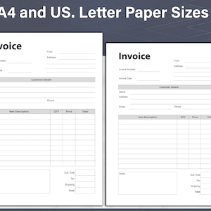 Invoice Template, Minimalist Business Invoice, Customer Order Form ...