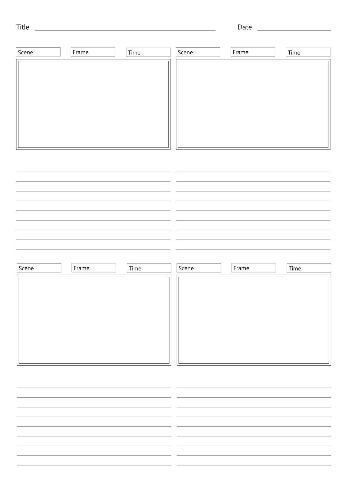 Storyboard 6x9 Printable Template, Digital Collage Template and Youtube ...