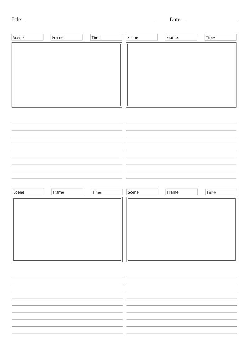 Storyboard 6x9 Printable Template, Digital Collage Template and Youtube ...