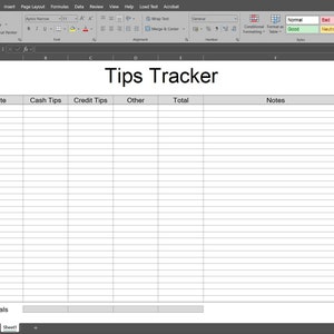 Tips Tracker, Printable Server Tips Tracker for Bars Restaurants or ...