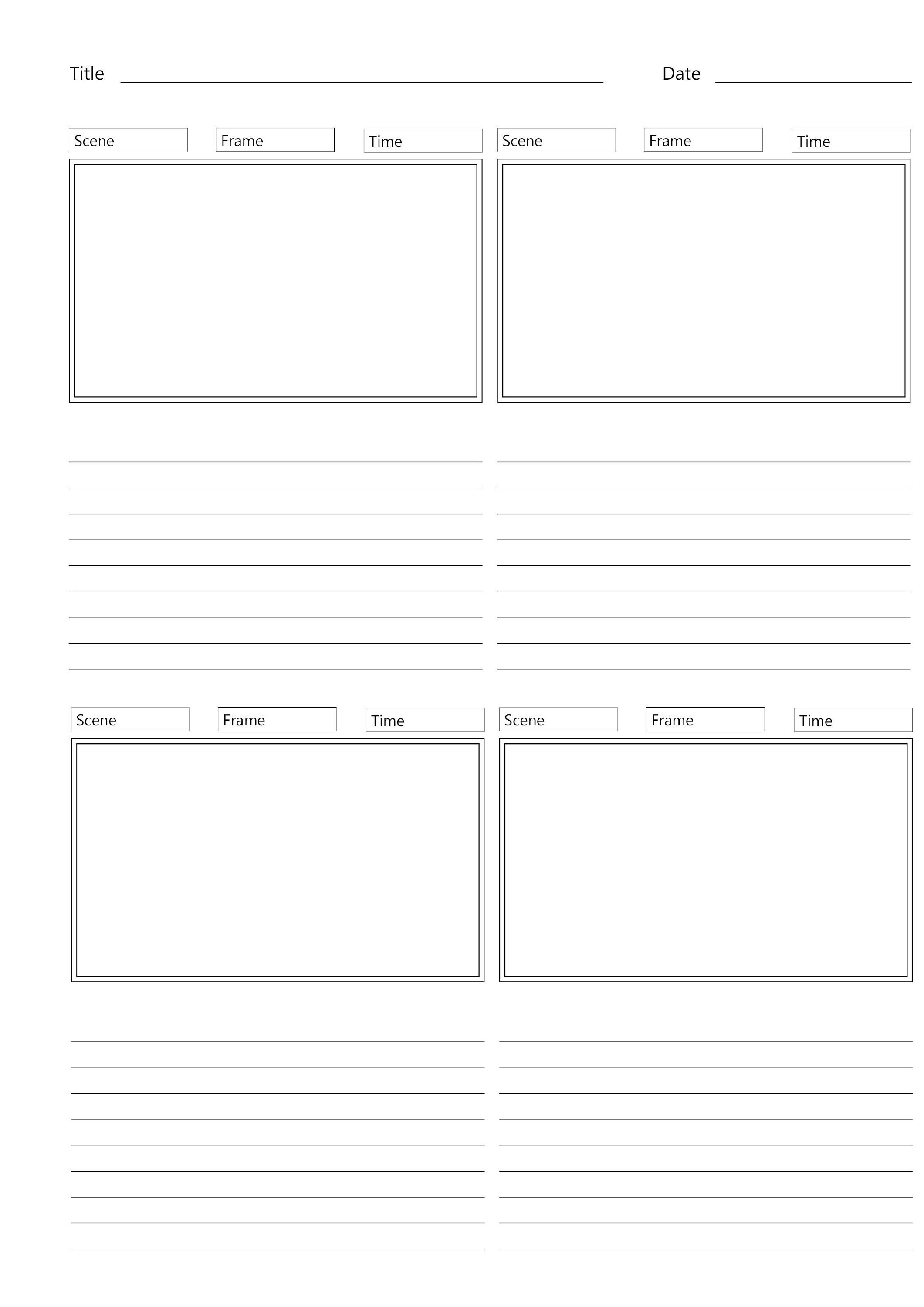 Storyboard 6x9 Printable Template, Digital Collage Template and Youtube ...