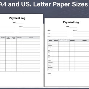 Payment Tracker, Client Payment History and Fee Payment Tracker, Ideal ...