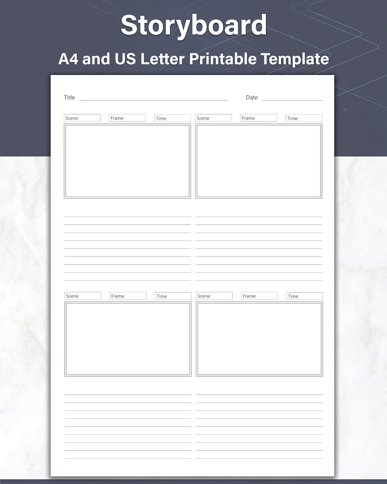 Storyboard 6x9 Printable Template, Digital Collage Template and Youtube ...
