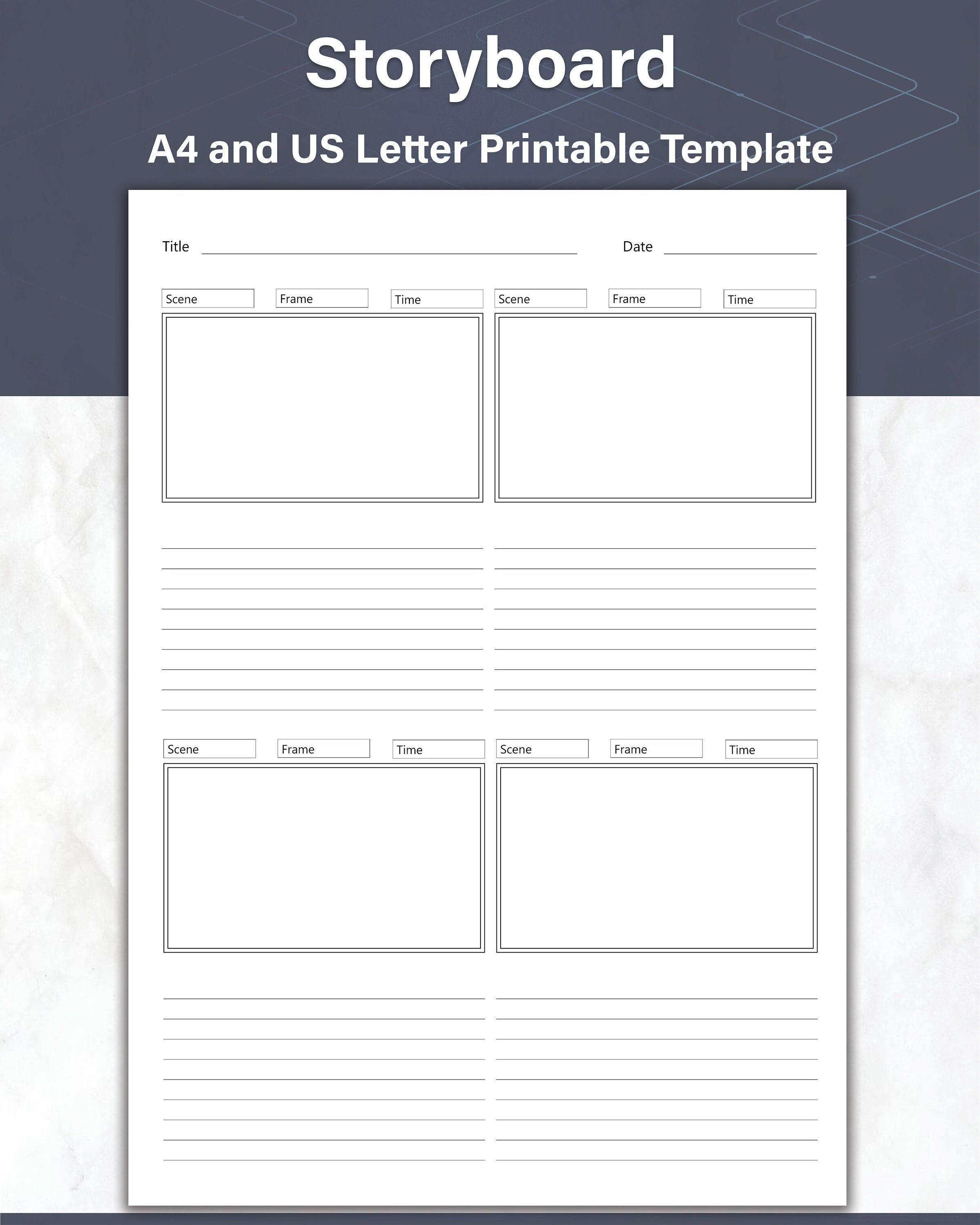 Storyboard 6x9 Printable Template, Digital Collage Template and Youtube ...