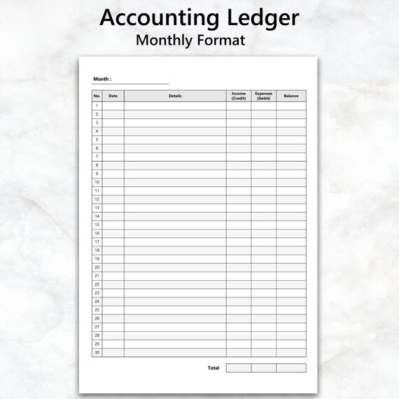 Accounting Ledger Printable Money Tracker and Ledger Sheets - Etsy
