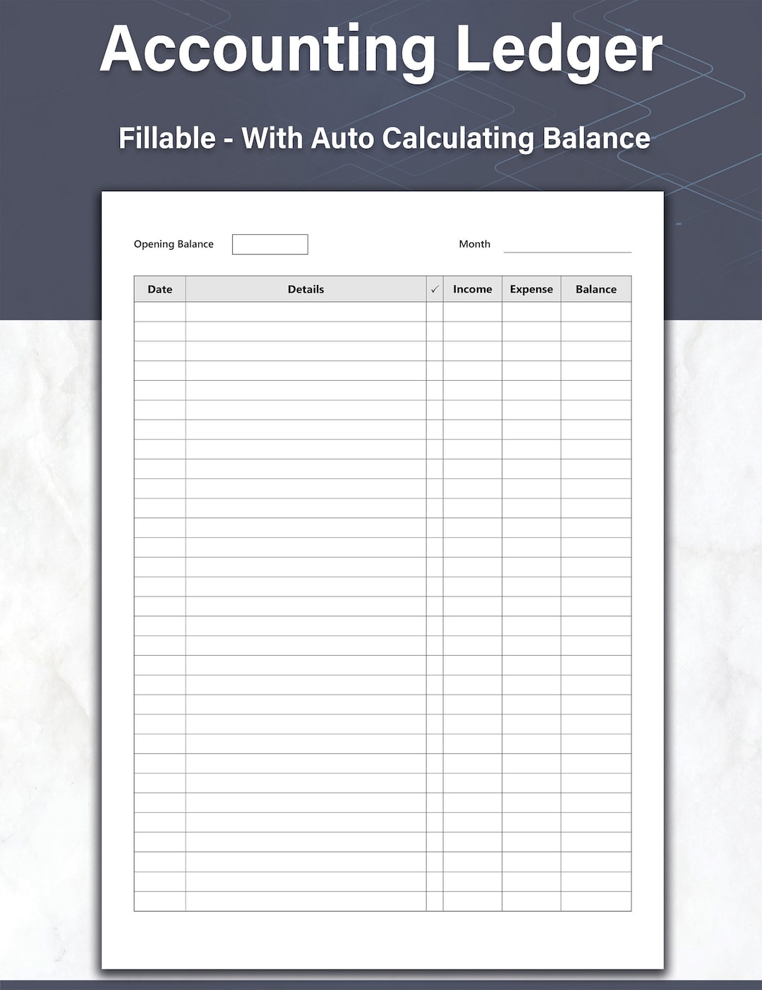 Accounting Ledger Sheet, Fillable and Printable Accounts Template ...