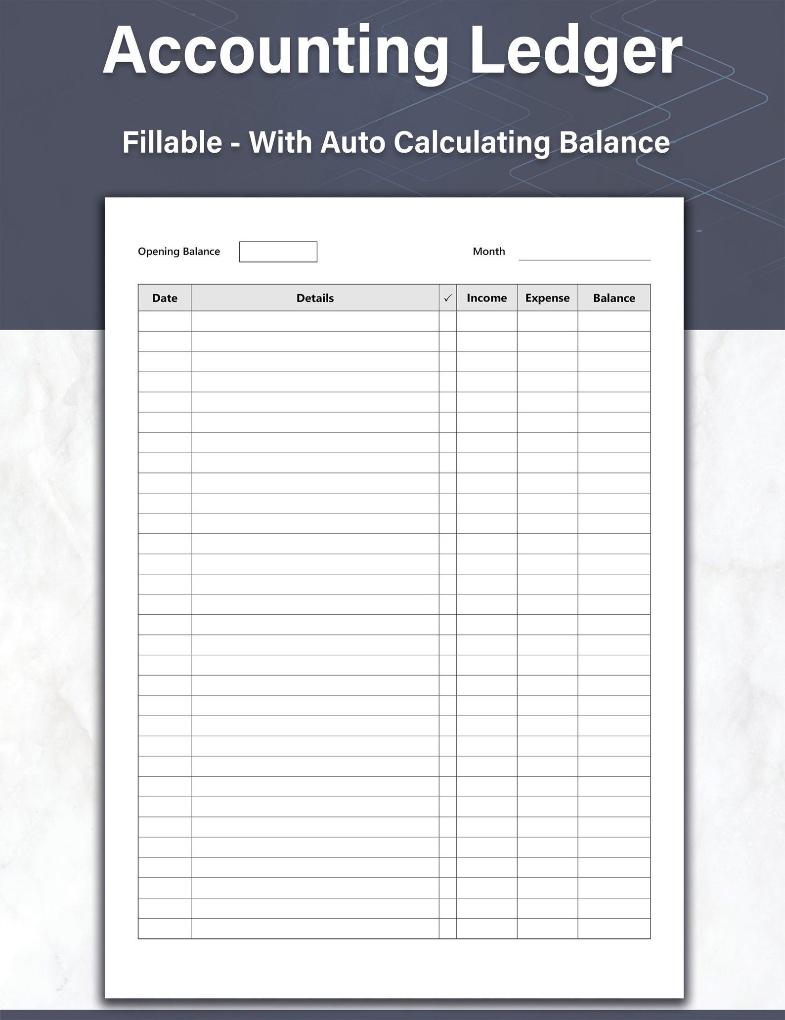 Accounting Ledger Sheet, Fillable and Printable Accounts Template ...