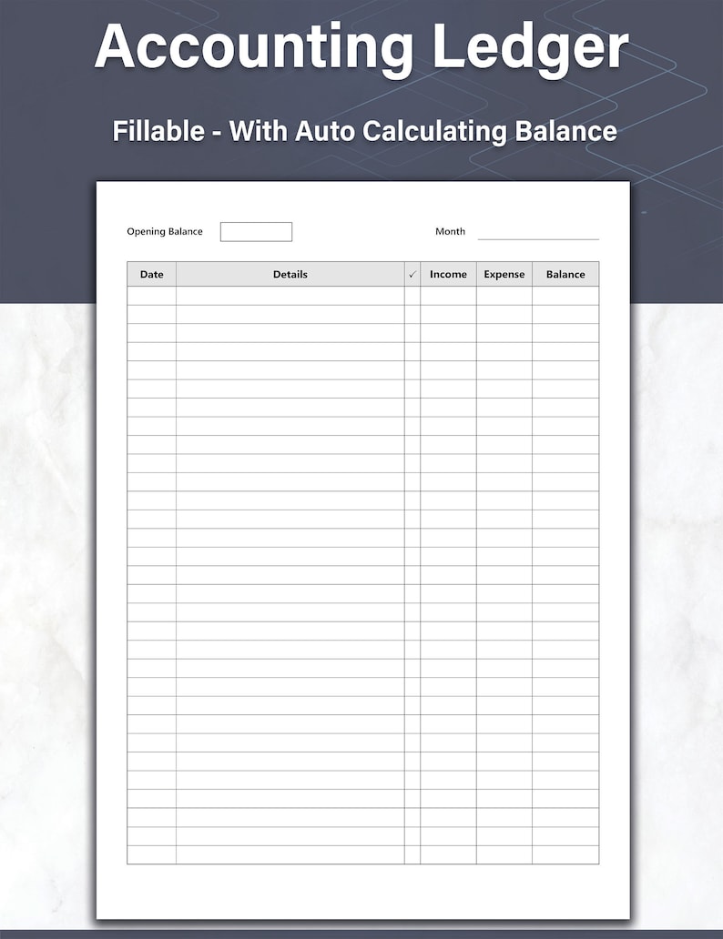 Accounting Ledger Sheet, Fillable and Printable Accounts Template ...