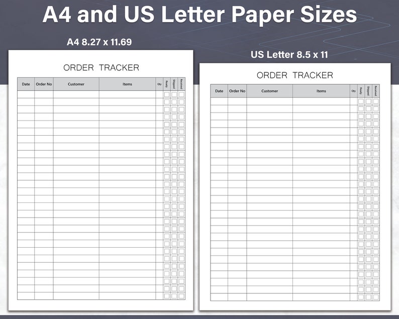 Order Tracker Printable Customer Order Log and Sales Tracker, Ideal for ...