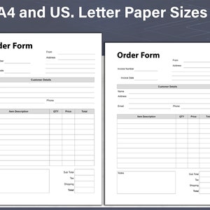 Order Form Template, Purchase Order Form and Simple Printable Customer ...