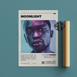 Moonlight Retro Movie Poster Print Minimalist Movie Poster Retro ...