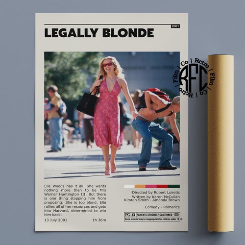 Legally Blonde Movie Poster Reese Witherspoon Minimalist - Etsy