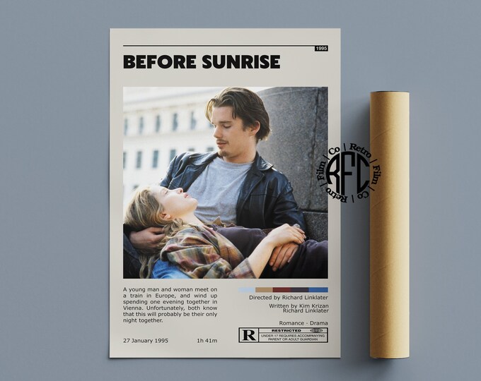 Before Sunrise Inspired Poster Mid Century Modern Poster Minimalist ...