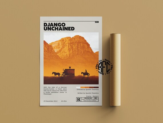 Django Unchained Retro Vintage Poster Minimalist Movie - Etsy