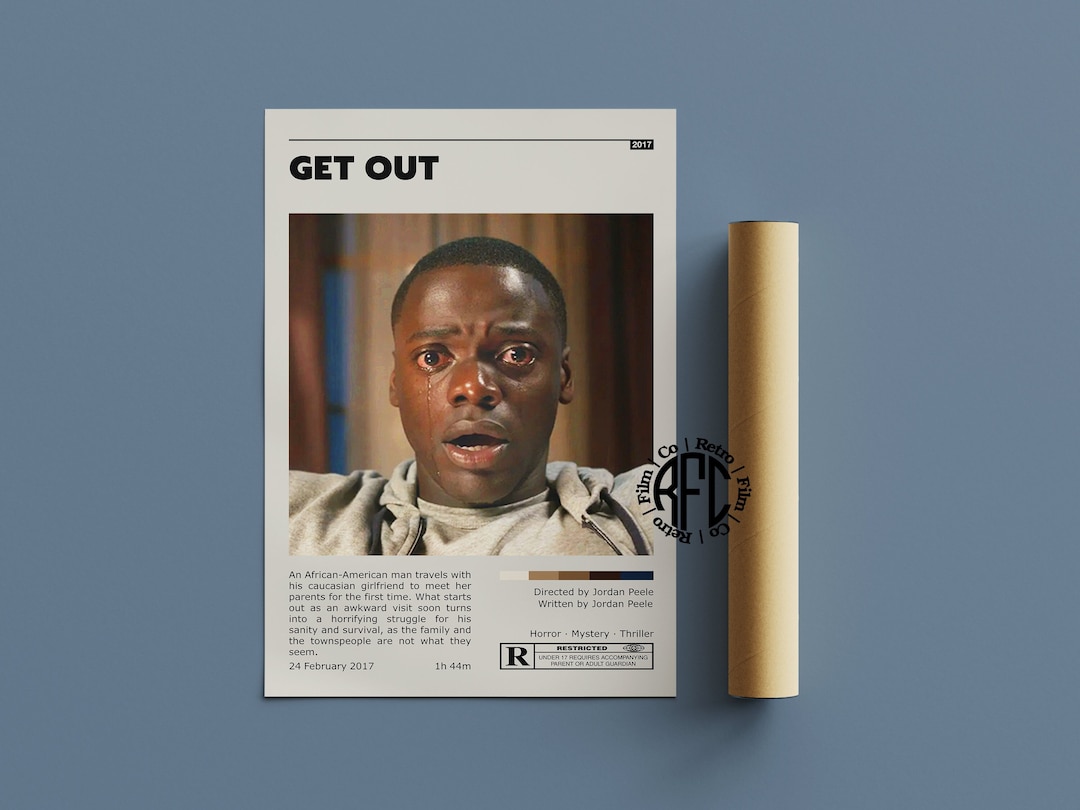 Get Out Retro Vintage Poster Minimalist Movie Poster Retro Vintage Art ...
