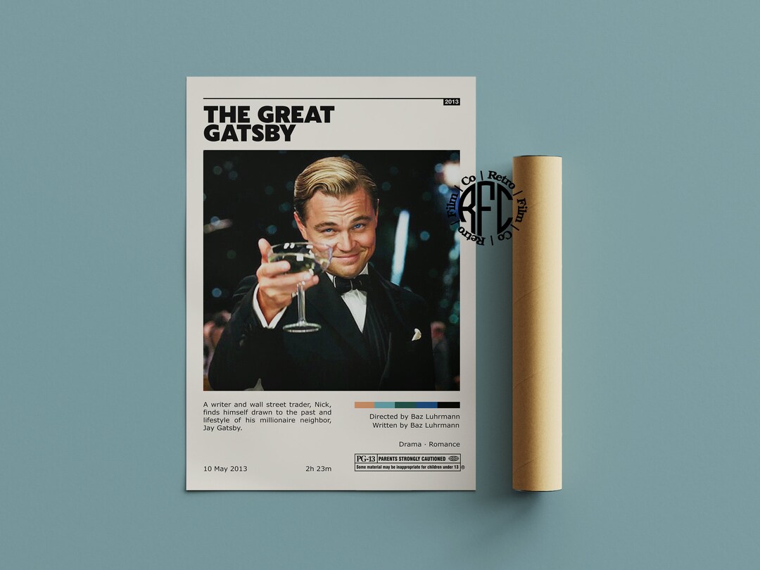 The Great Gatsby Retro Movie Poster Print Minimalist Movie Poster Retro ...