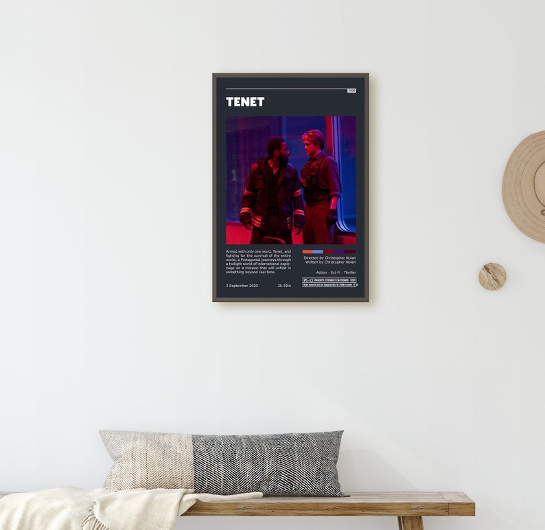 Tenet Retro Movie Poster Print Minimalist Movie Poster - Etsy Australia