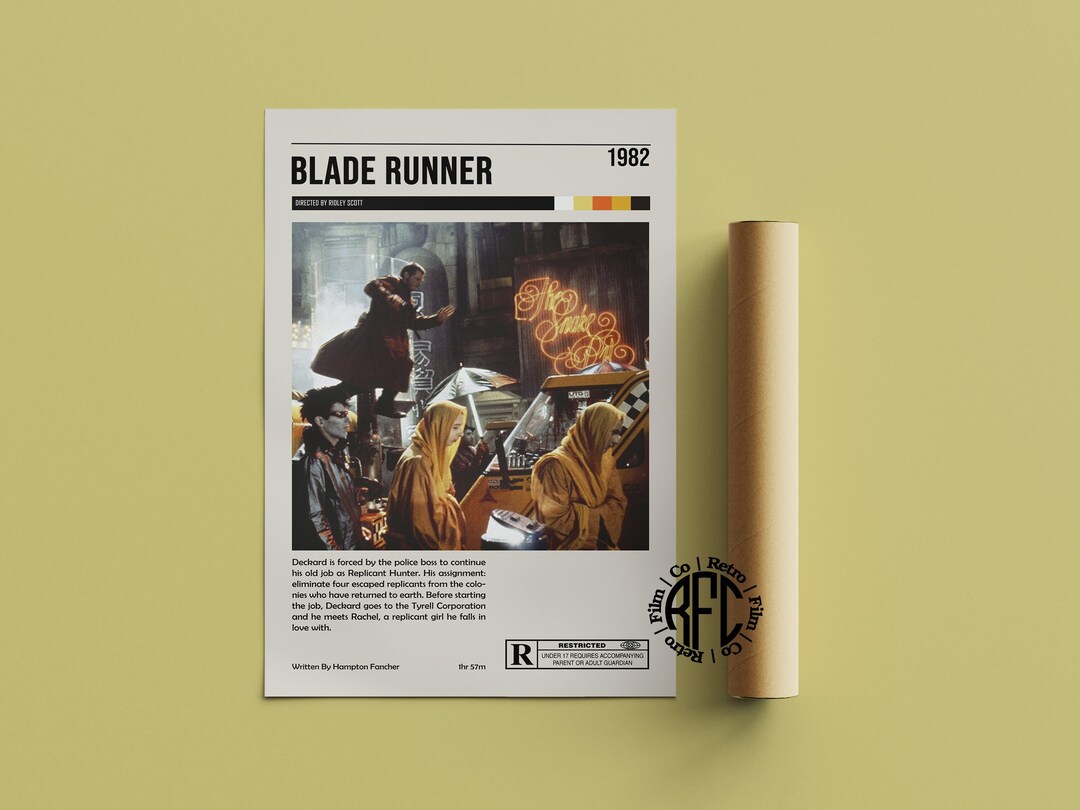 Blade Runner Poster Retro Vintage Poster Blade Runner Print Retro Movie ...