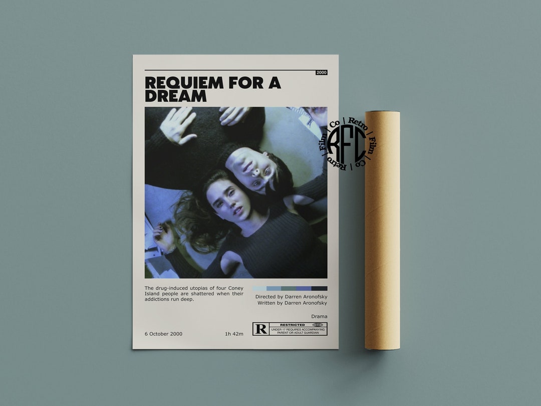 Requiem for A Dream Retro Movie Poster Print Minimalist Movie Poster ...