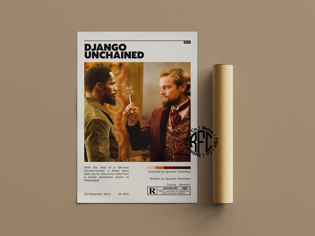 Django Unchained Retro Vintage Poster Minimalist Movie Poster Retro ...