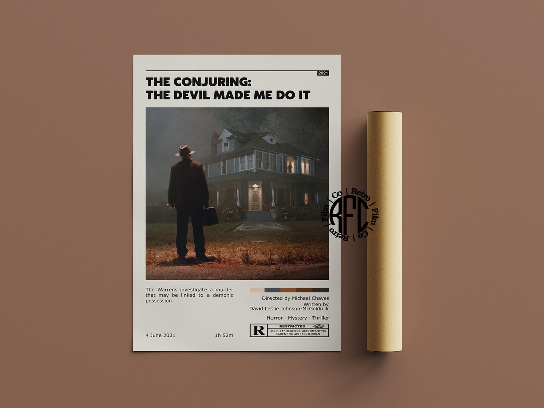 The Conjuring the Devil Made Me Do It Retro Movie Poster Print ...