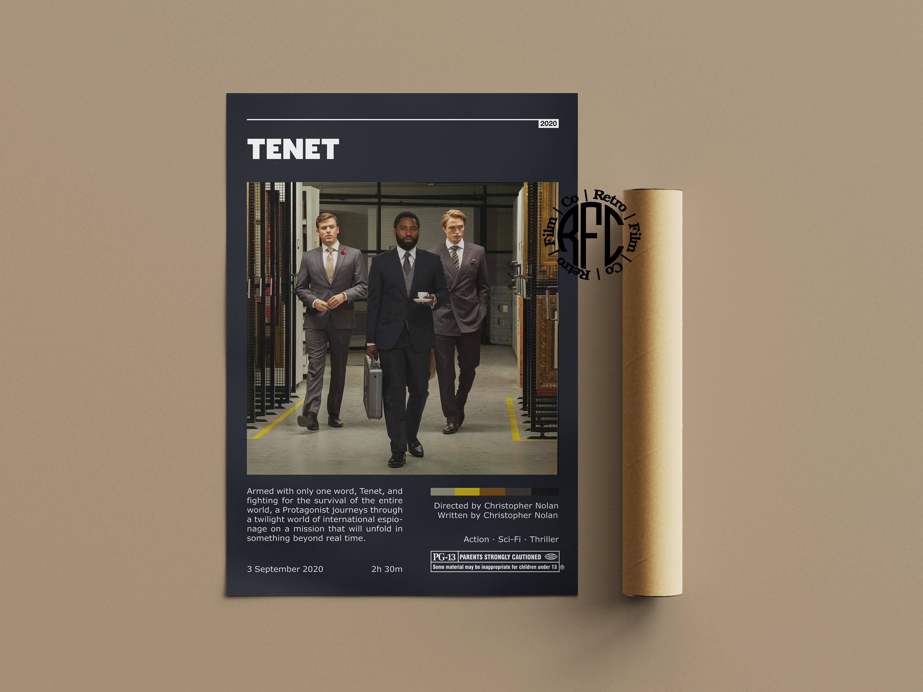 Tenet Retro Movie Poster Print | Minimalist Movie Poster