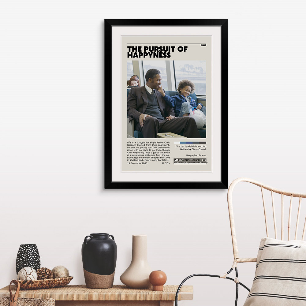 The Pursuit Of Happyness Retro Movie Poster