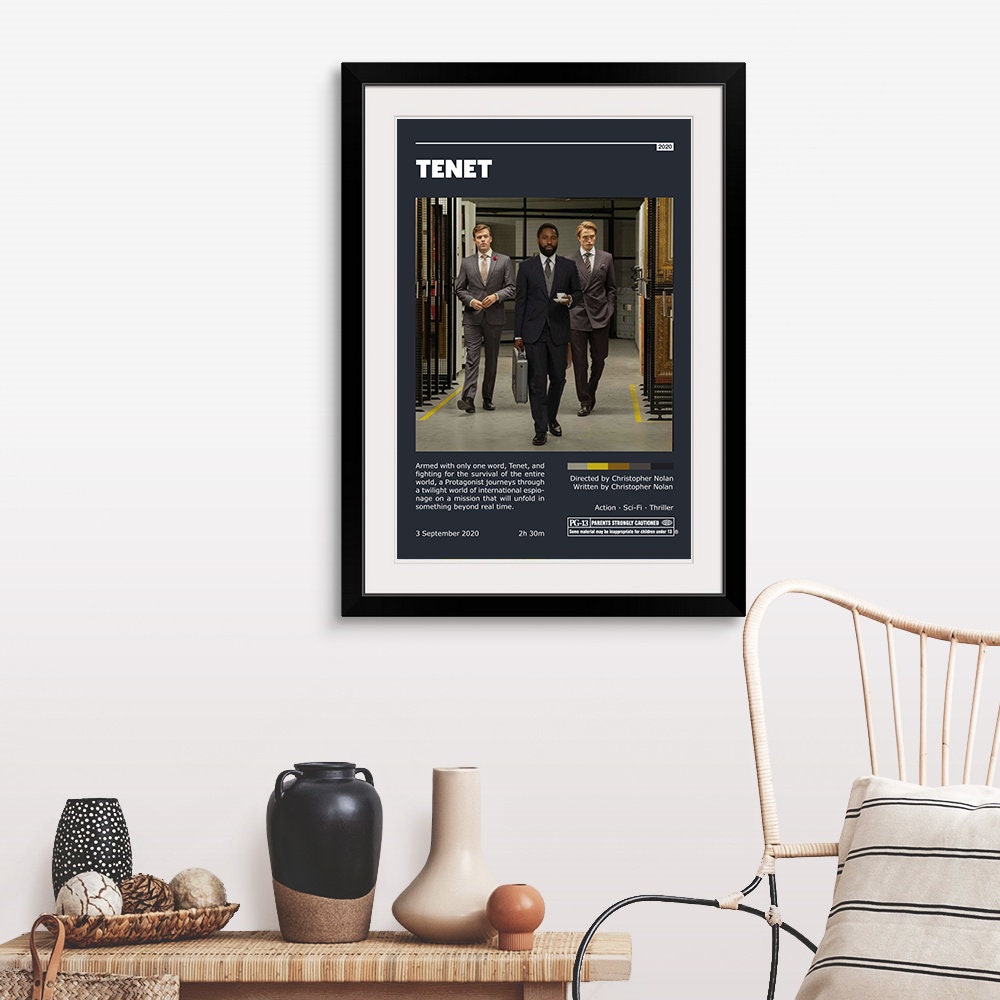 Tenet Retro Movie Poster Print | Minimalist Movie Poster