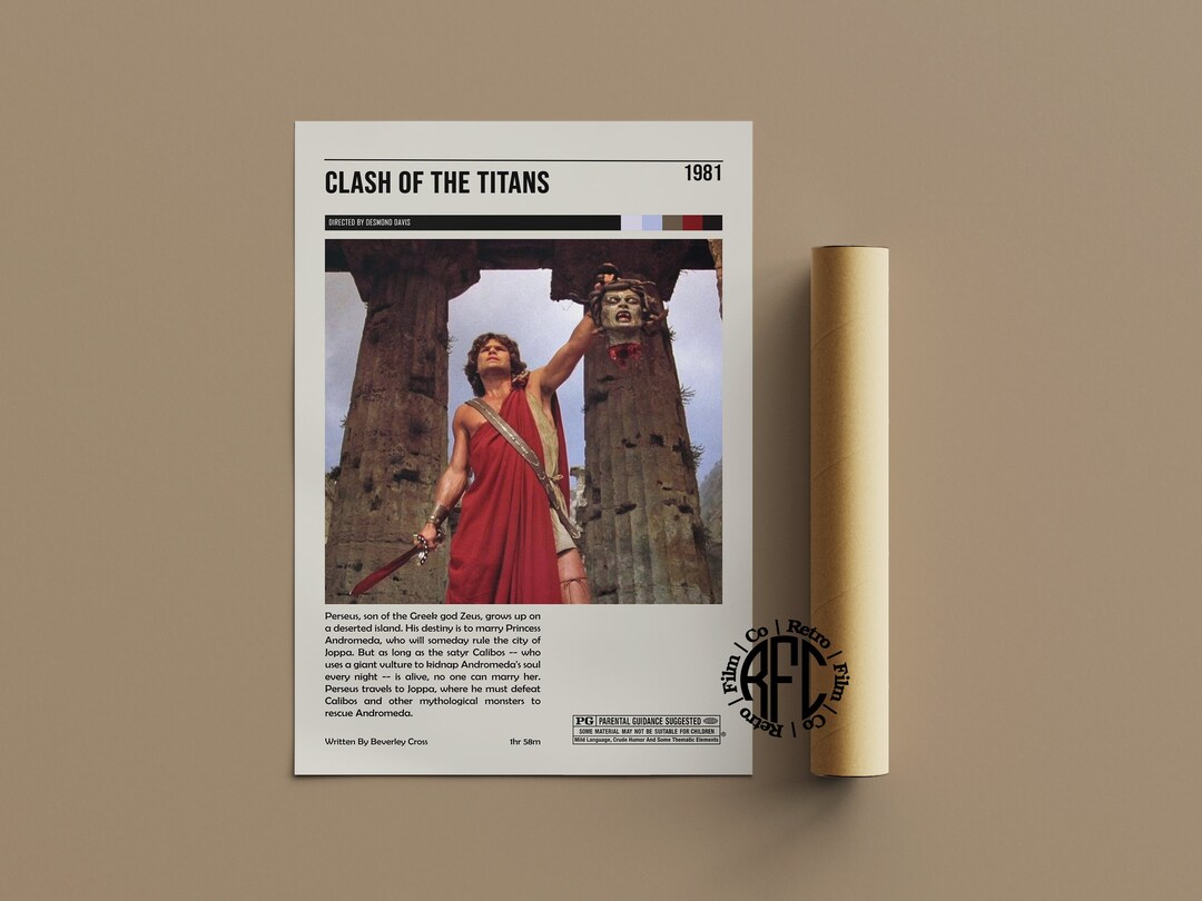 Clash of the Titans Retro Vintage Poster Clash of the Titans Poster ...