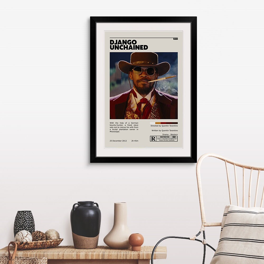 Django Unchained Retro Vintage Poster | Minimalist Movie Poster | Retro ...