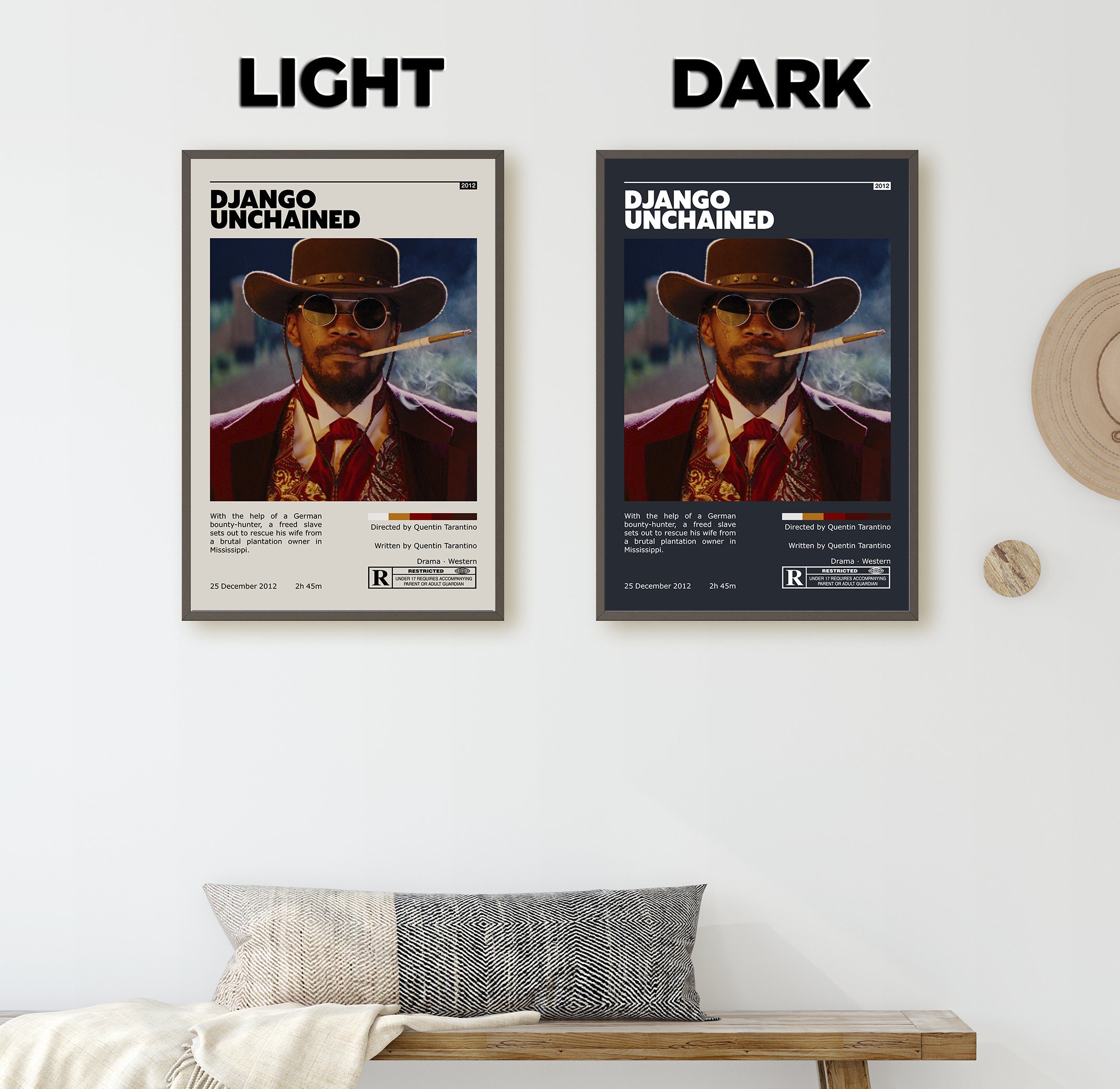 Django Unchained Retro Vintage Poster | Minimalist Movie Poster | Retro ...