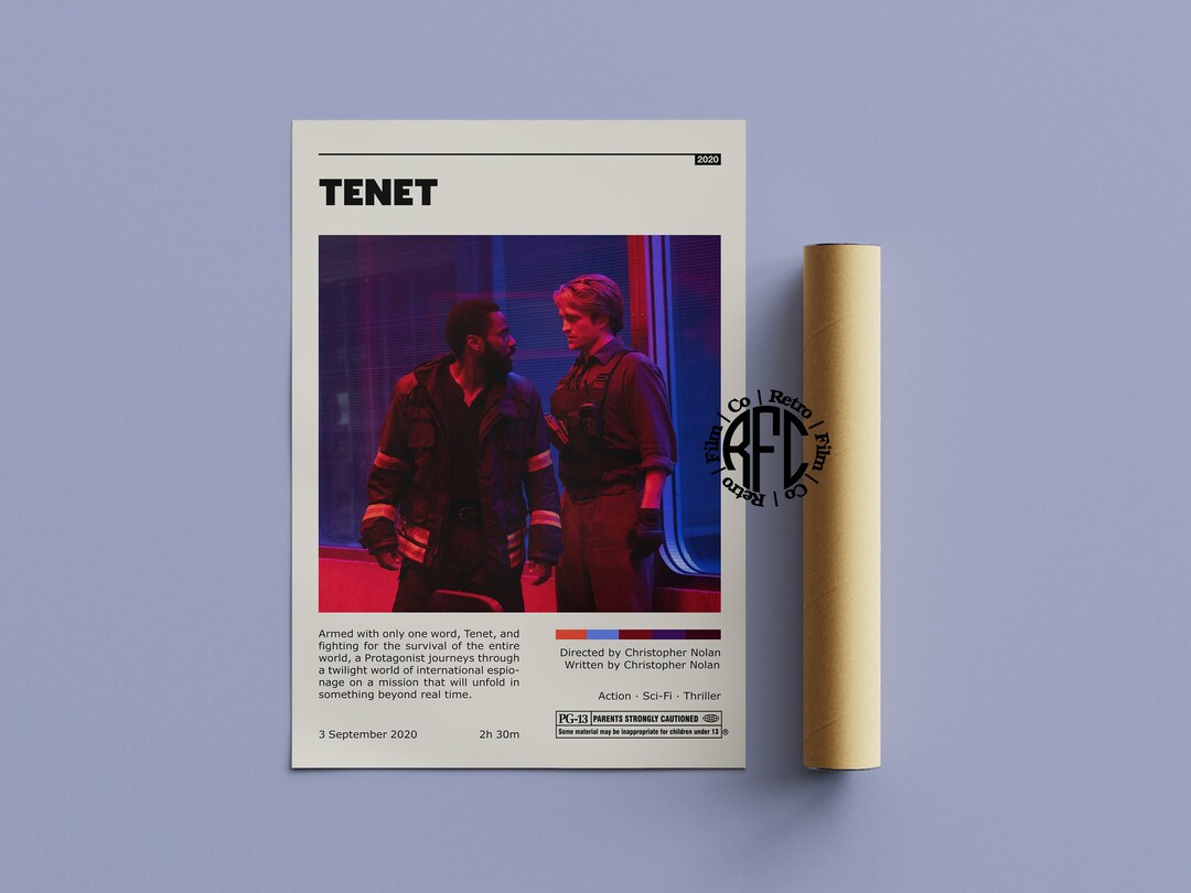 Tenet Retro Movie Poster Print Minimalist Movie Poster Retro Vintage ...