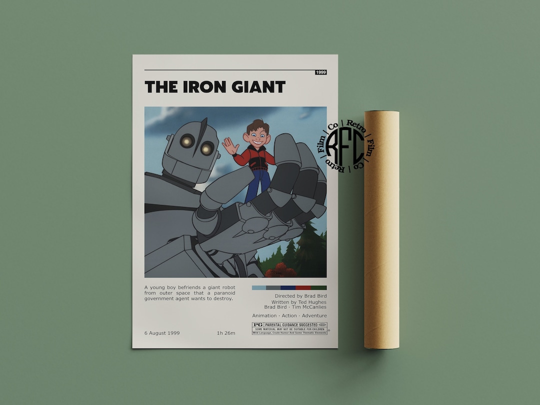 The Iron Giant Retro Movie Poster Print Minimalist Movie Poster Retro ...