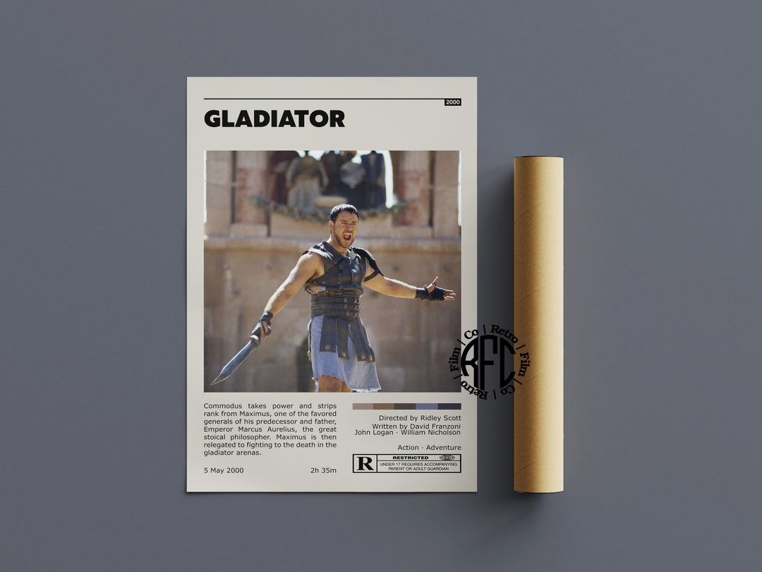 Gladiator Retro Vintage Poster Minimalist Movie Poster Retro Vintage ...
