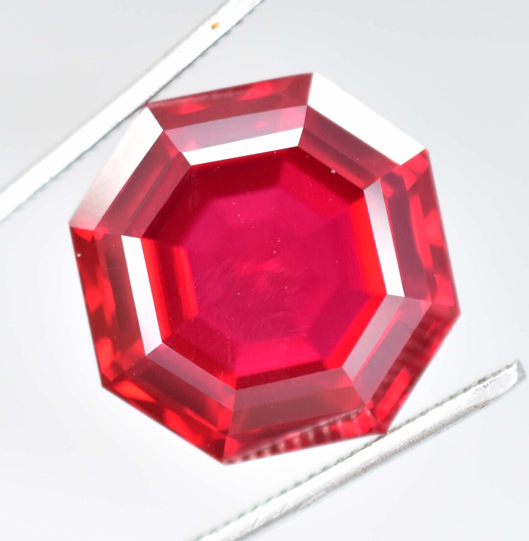 FLAWLESS 18 X 18 Mm Very Rare Natural Red Painite AAA+ Perfect Octagon ...