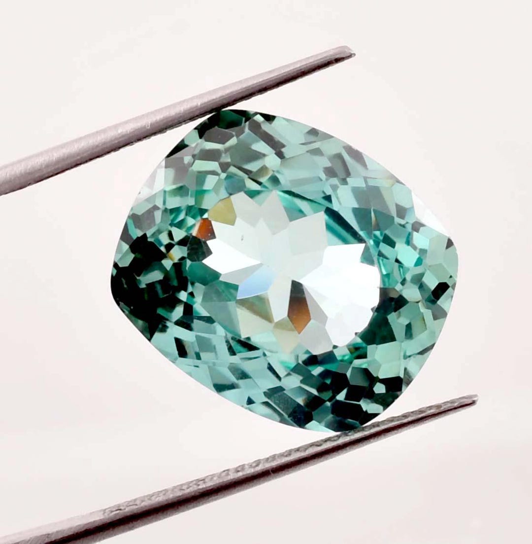 Flawless Natural Blue Green Bi-color Parti Sapphire Loose Gem Cushion ...