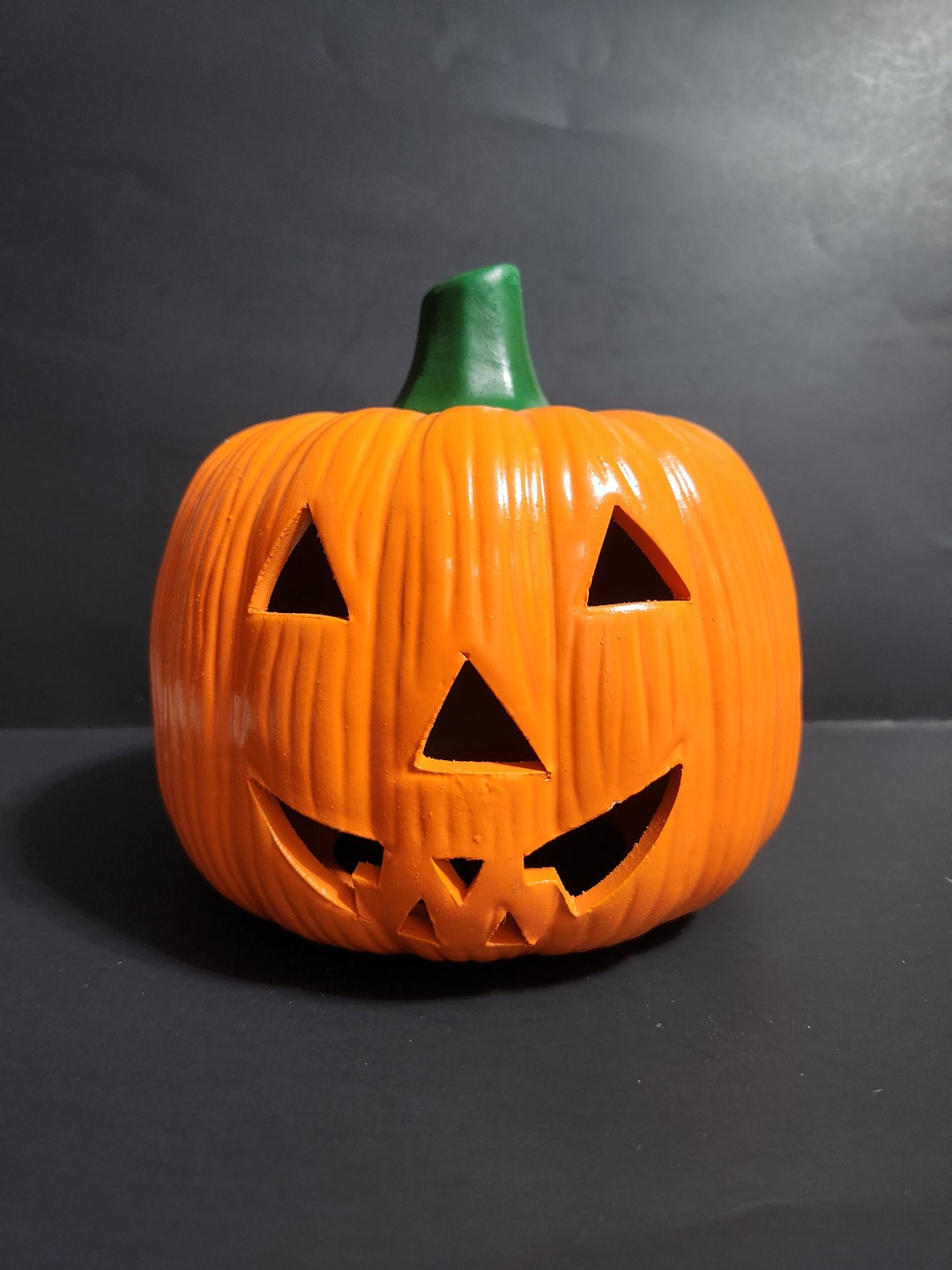 Ceramic Halloween Pumpkin/jack-o-lantern Figurine, Made in Taiwan ...