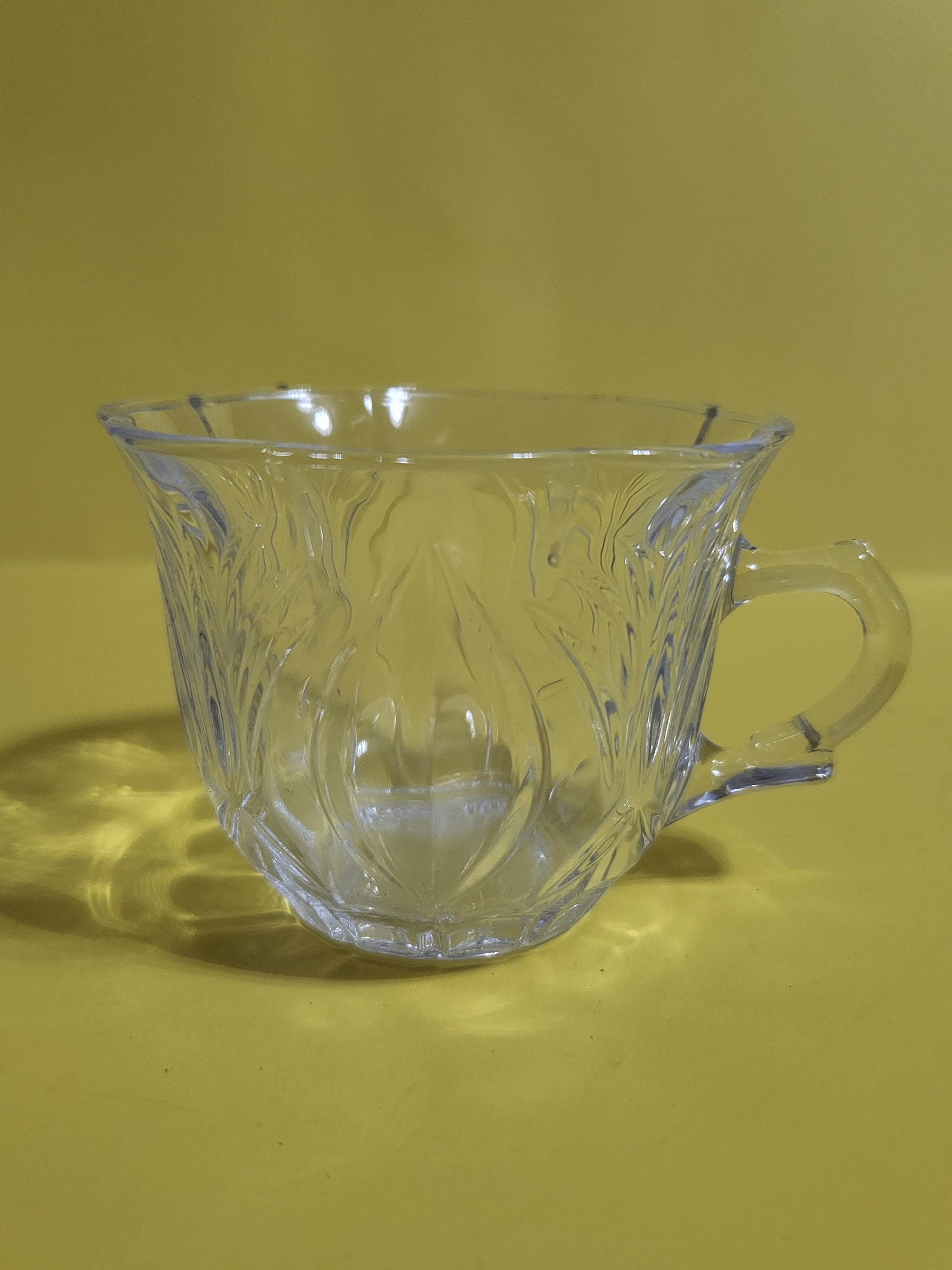 Set of 6 Belle Soga Clear Glass Cup and Saucer Set, Made in Japan free ...