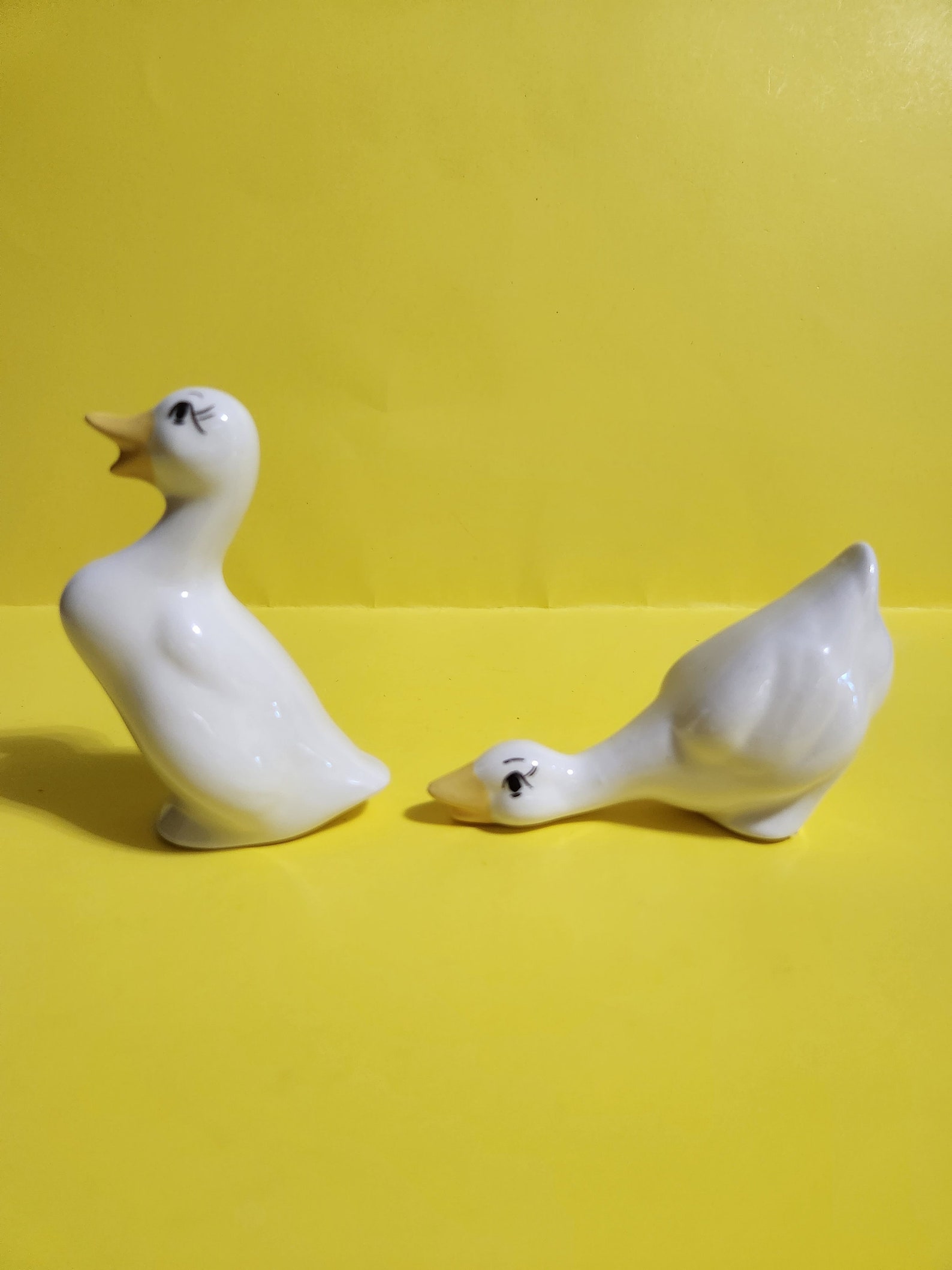 Set of 2 Porcelain/ceramic White Goose Figurines Different - Etsy