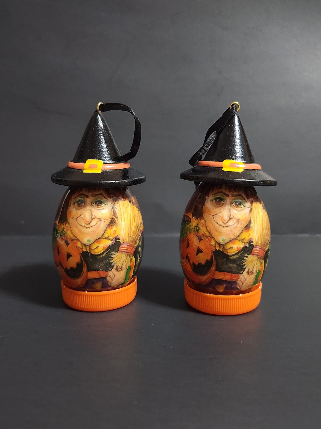 Set of 2 Halloween Decoupage Witch Egg Ornaments **free Shipping** - Etsy