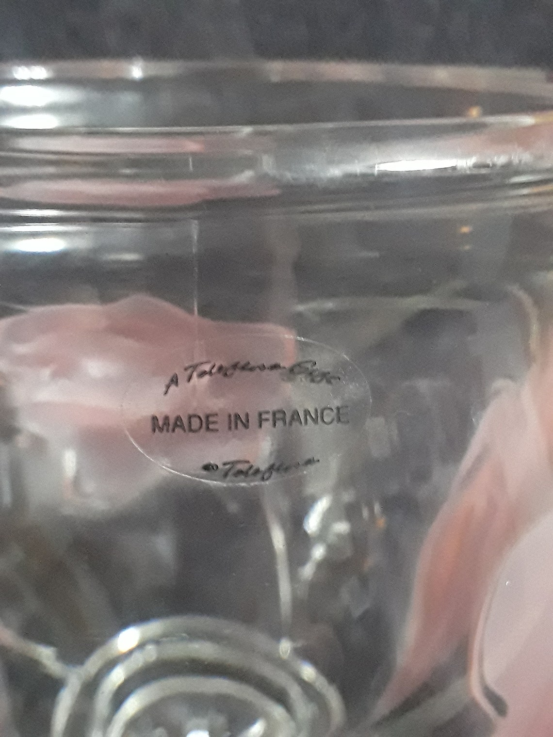 A Teleflora Gift Clear Glass Vase With Pink Frosted Roses - Etsy