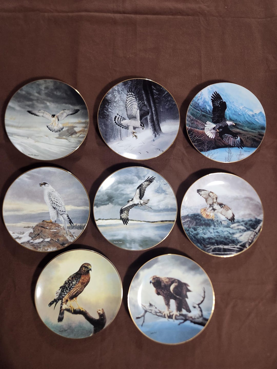 Charles Frace Soaring Majesty Birds of Prey Plates, 1991 **free ...
